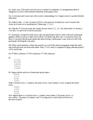 Lab 2 - Lab 2 answers - Lab 2 R1. 1. Web: HTTP 2. E-Mail: SMTP 3. File ...