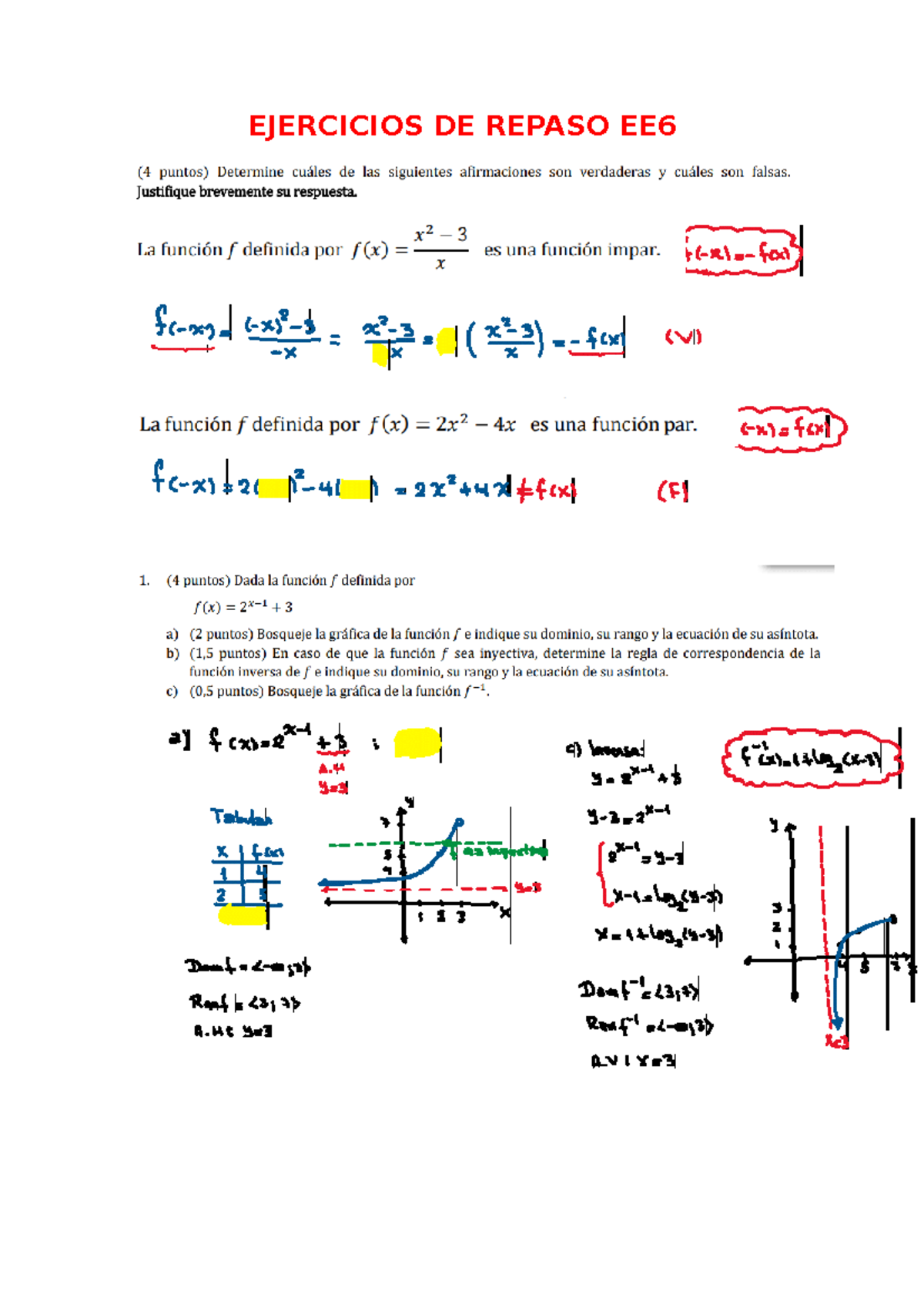 Repaso EE6 - MATEMÁTICA BÁSICA - EJERCICIOS DE REPASO EE - Studocu