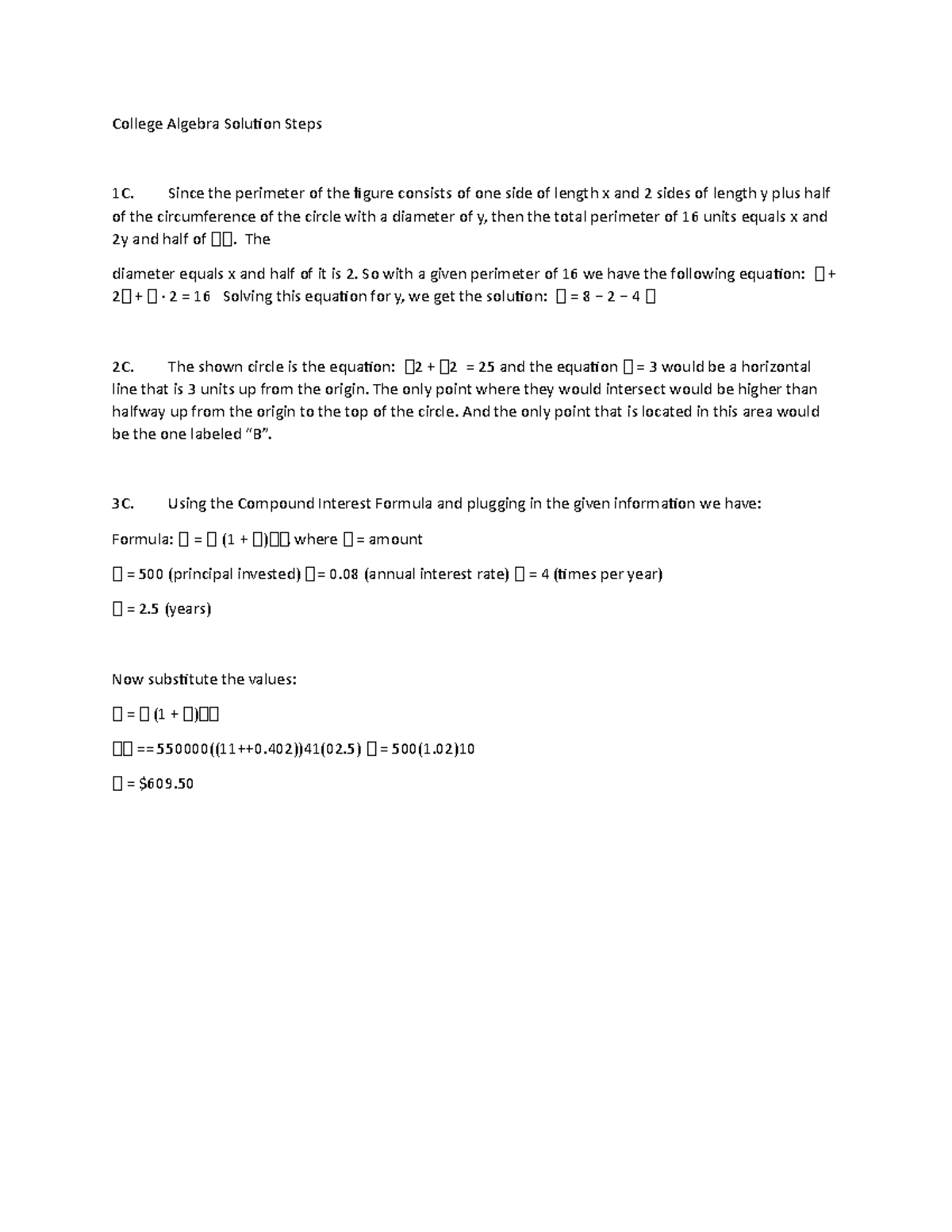 College Algebra Solution Steps - So with a given perimeter of 16 we ...