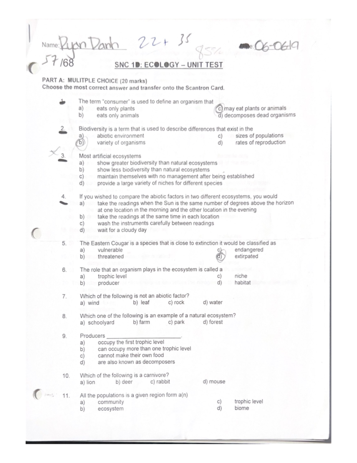 SNC 1D Ecology - Studocu
