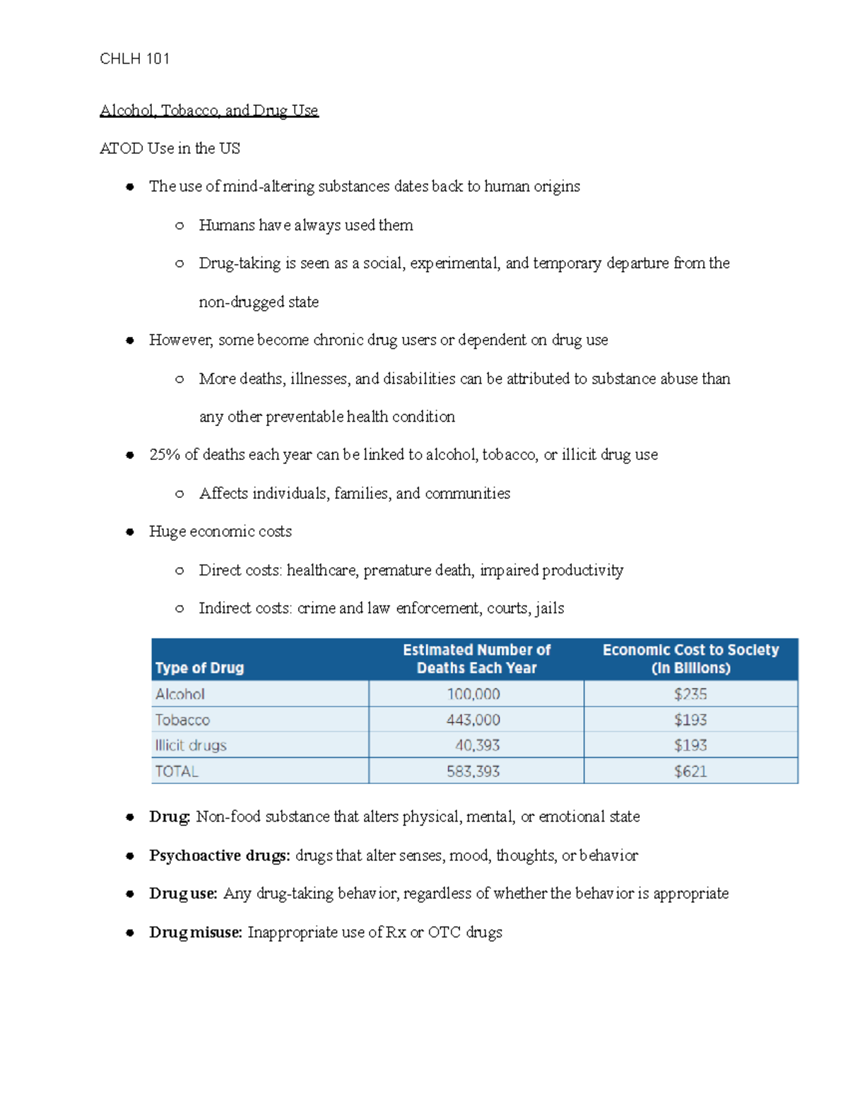 Alcohol, Tobacco, and Drug Use Pt. 1 - Alcohol, Tobacco, and Drug Use ...