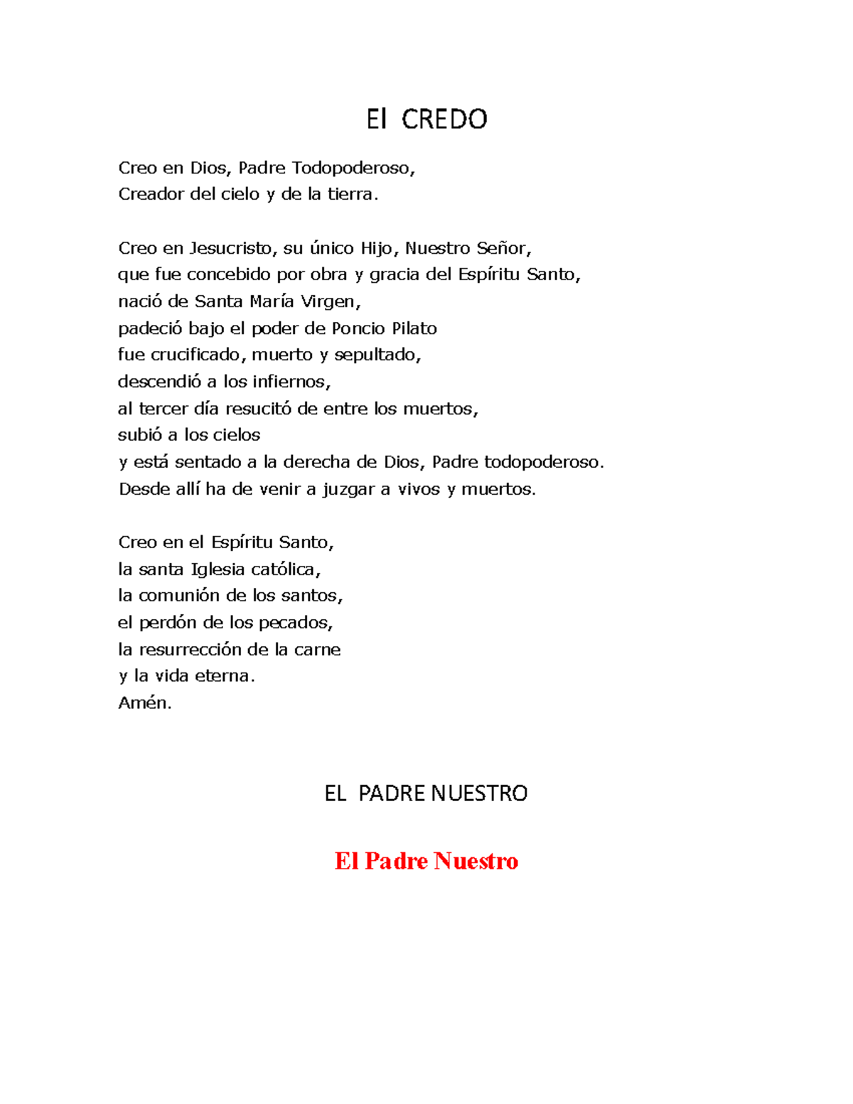 395758331 El Credo doc - ING CIVIL - El CREDO Creo en Dios, Padre ...