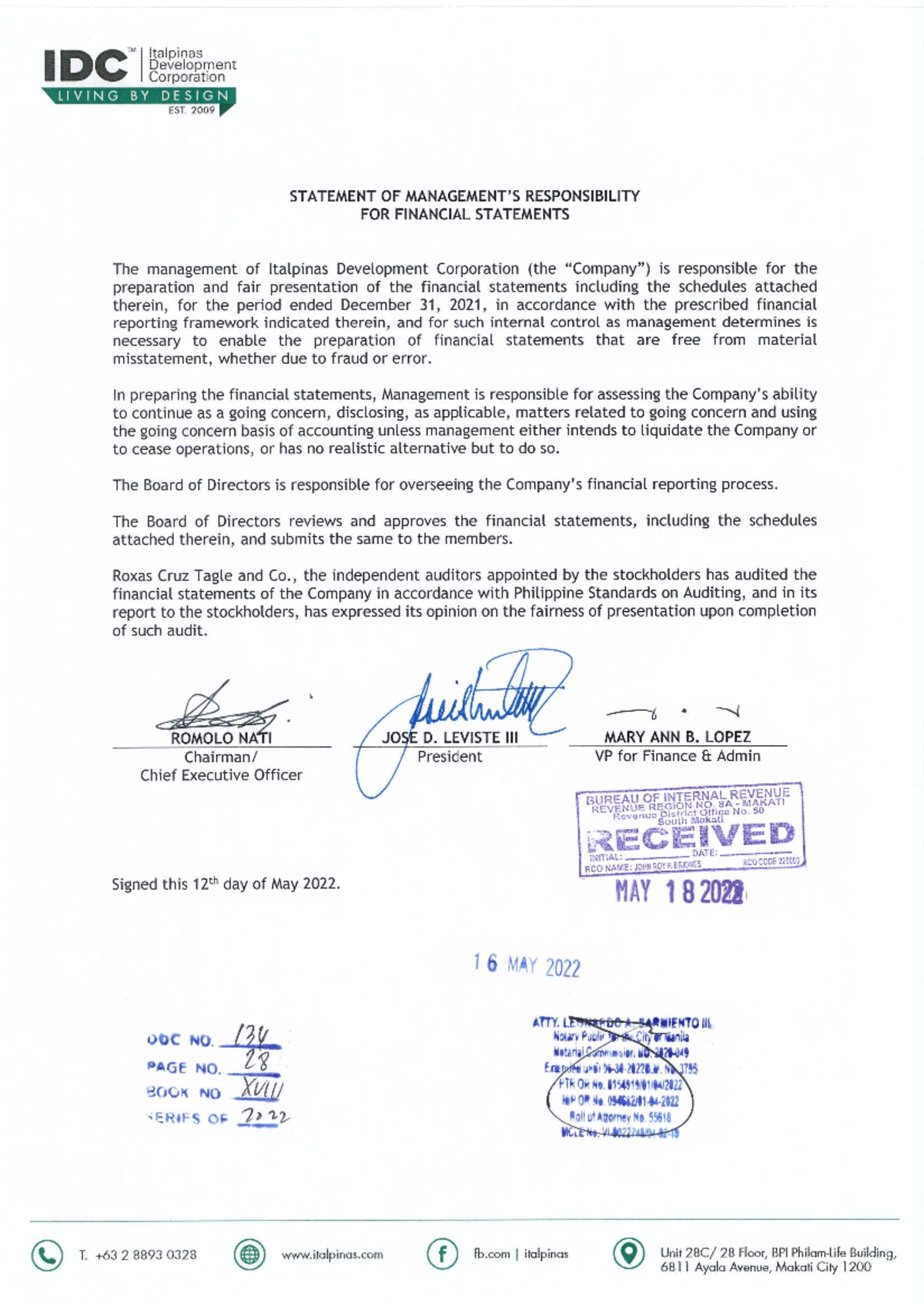 2021 Audited Financial Statements - RCTMNLFS0905 SEC Registration ...
