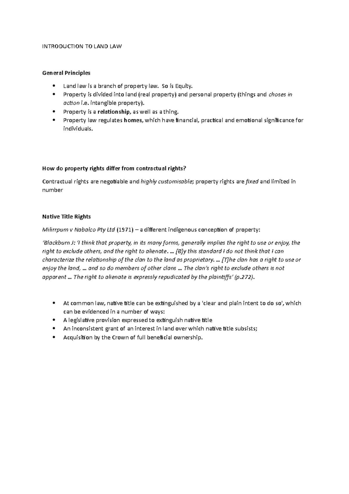 Land Law General Principles Introduction To Land Law General