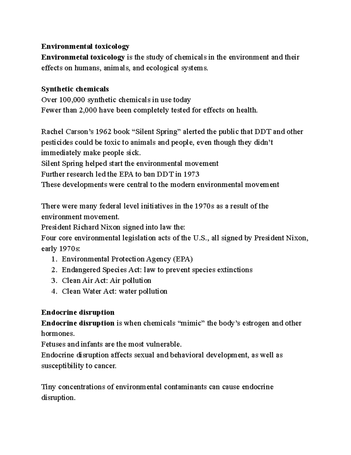 Environment and Endocrine Disruption - Environmental toxicology ...