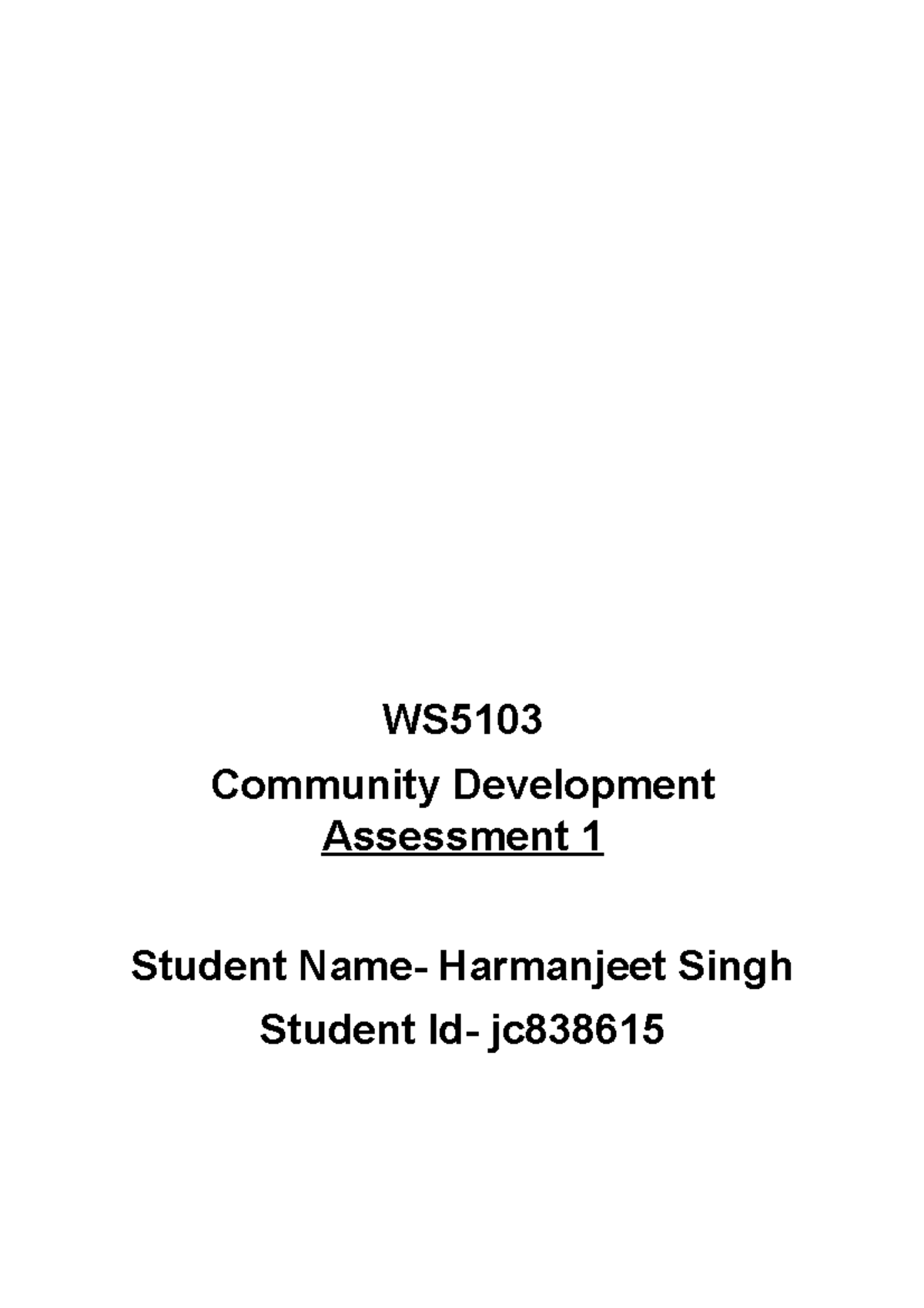 Community Development Assessment 1-Final - WS Community Development ...
