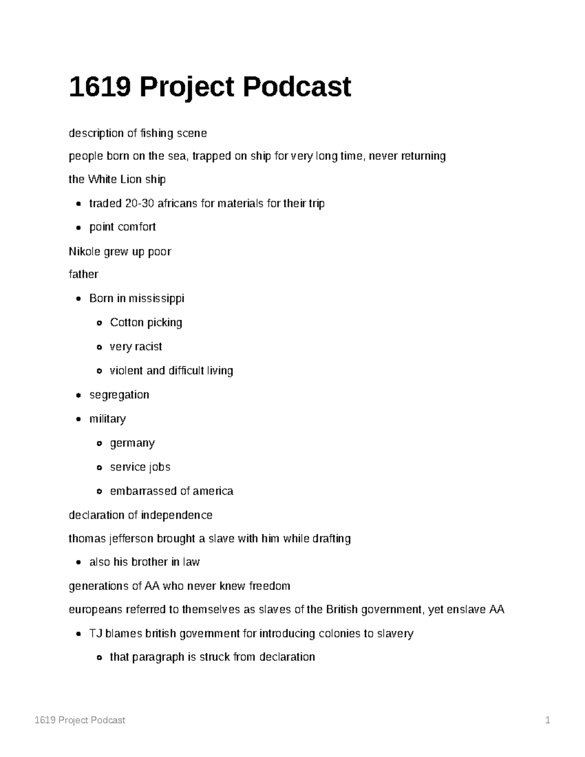 1619 Project Podcast - McQueen - 1619 Project Podcast 1 1619 Project ...