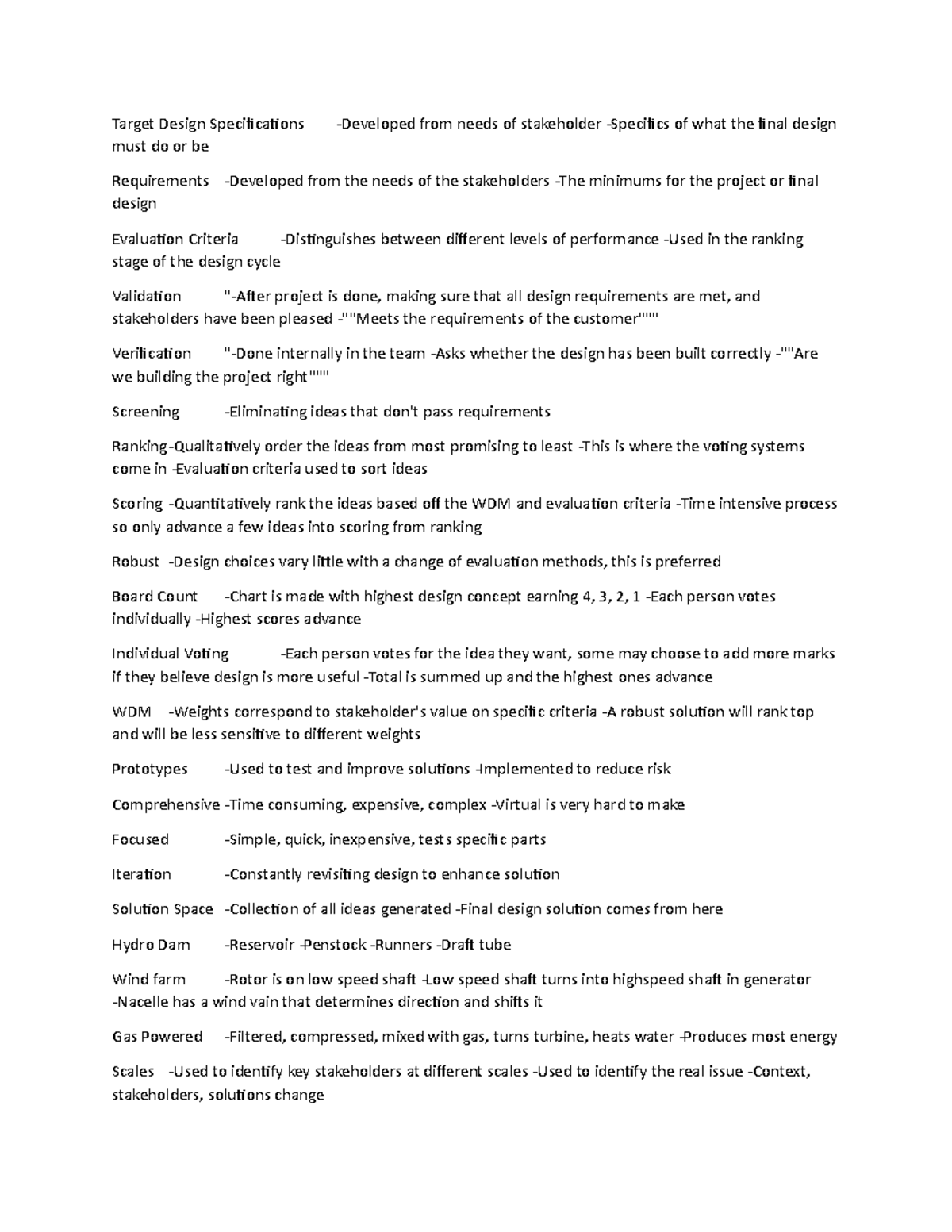 APSC 100 Key Terms - Summary Applied Science - Target Design ...