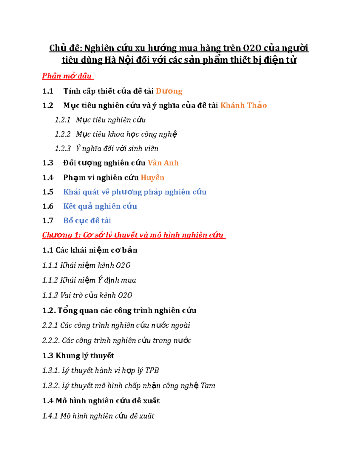 ĐỀ CƯƠNG CÁC CHƯƠNG NCKH - Ch ủ đềề: Nghiền c ứu xu h ướng mua hàng ...