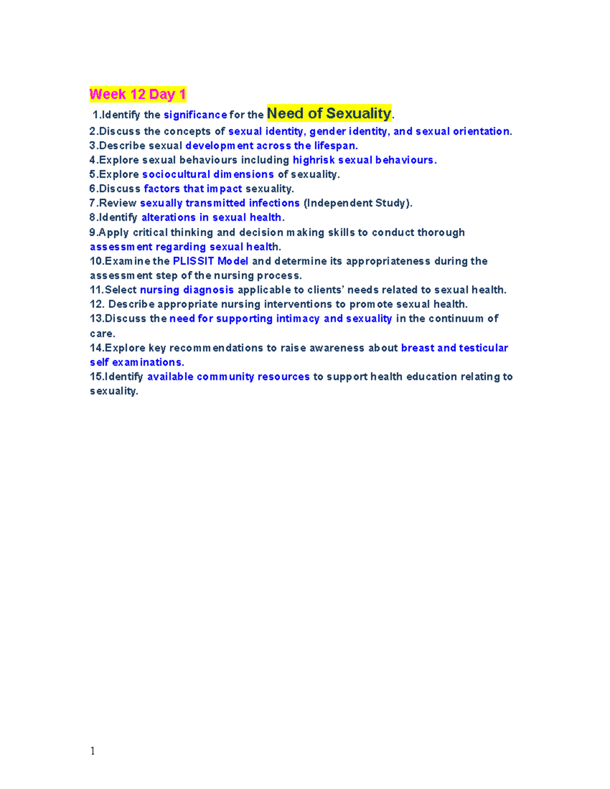 Online Learning Goal OLG 104 course outline OLG seven - Week 12 Day 1 1 ...