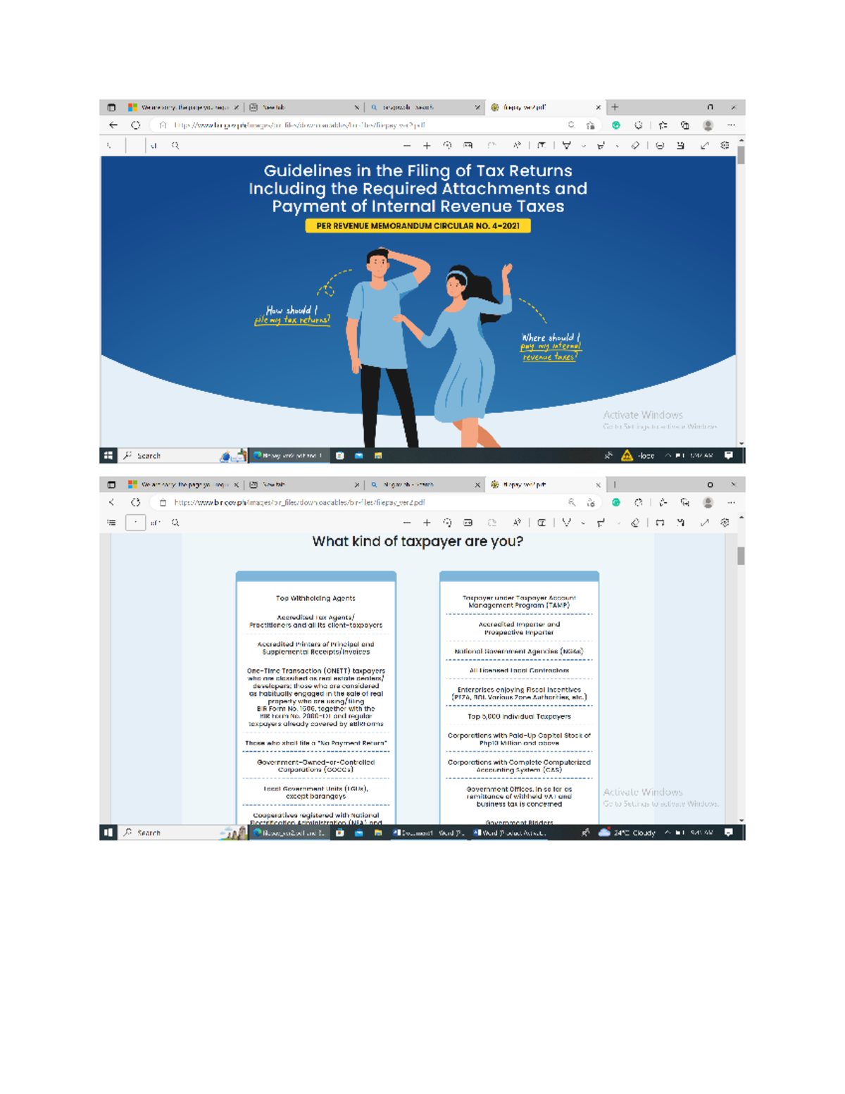 How to file Tax Return and About EFPS - Income Taxation - Studocu