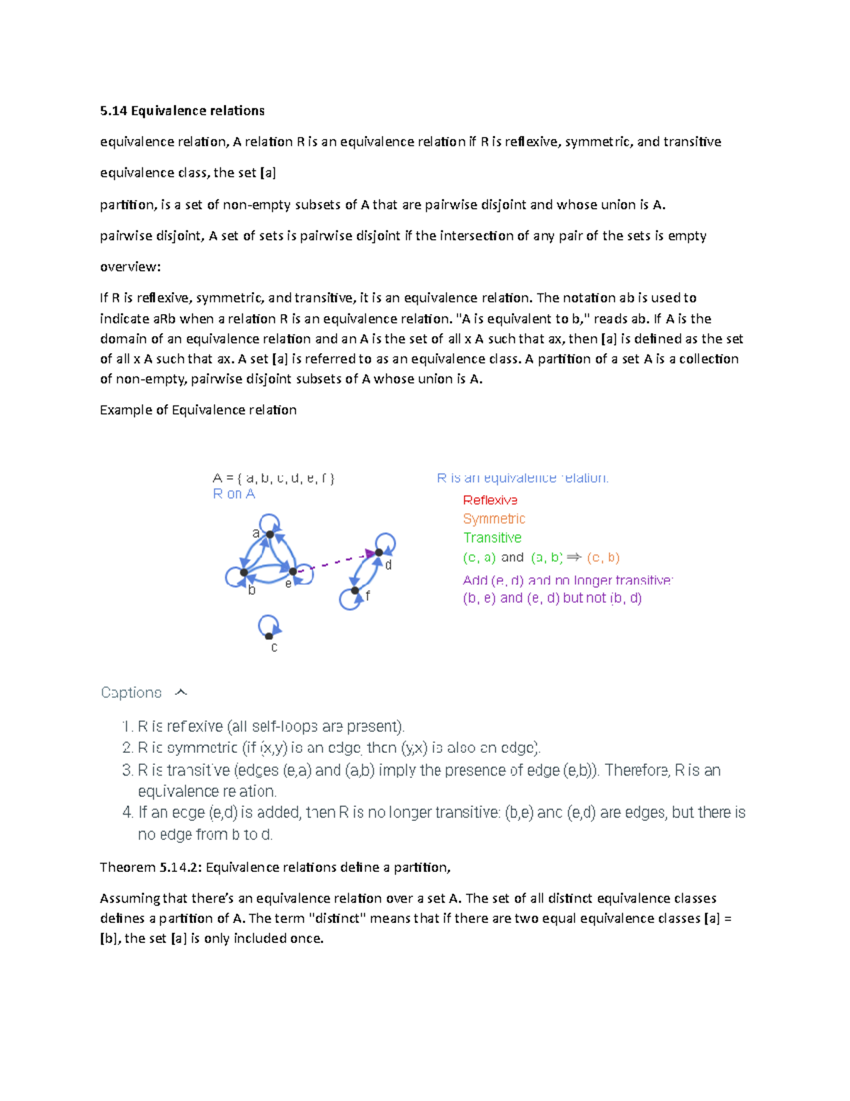 Discrete Math Notes 5 - 5 Equivalence relations equivalence relation, A ...