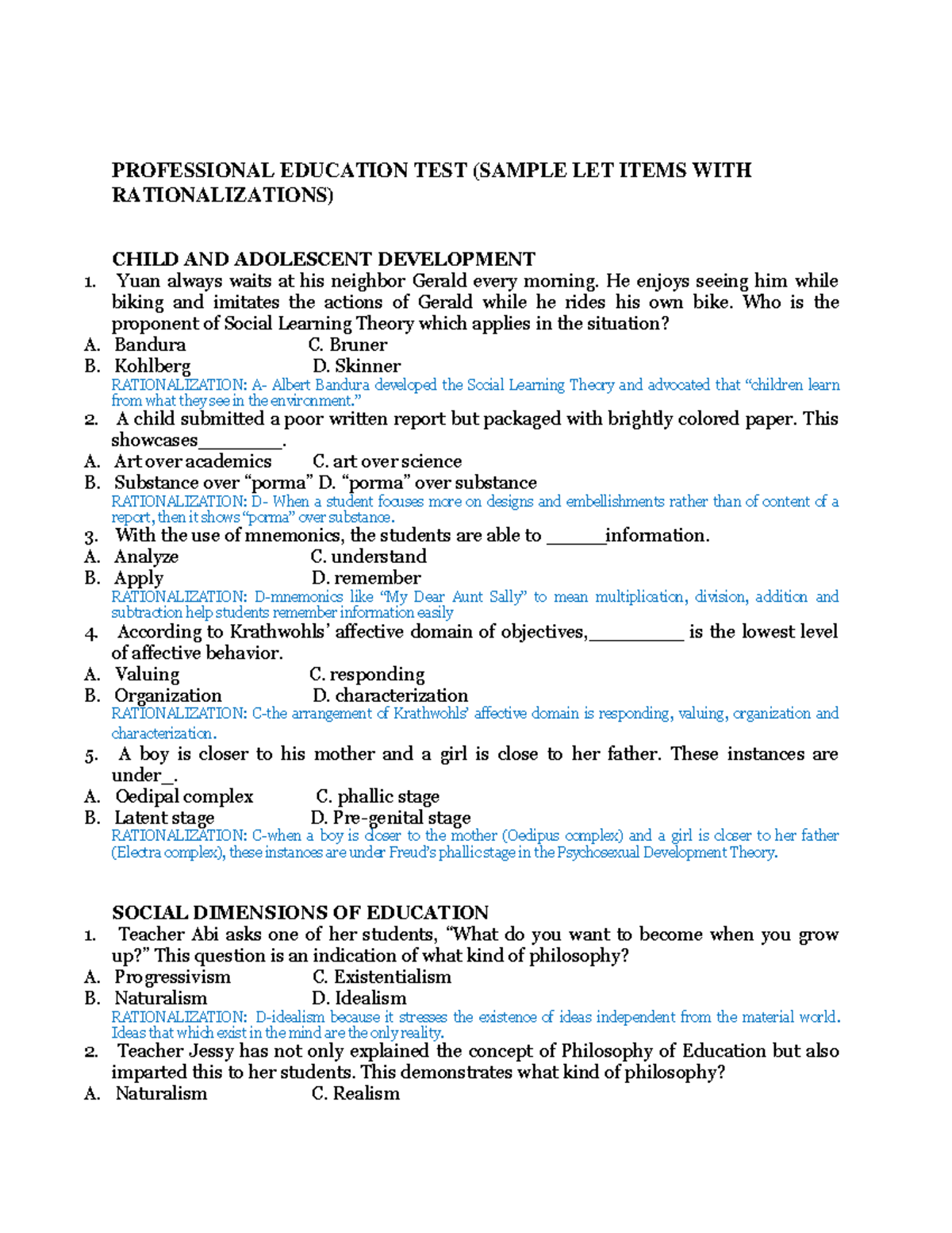 Professional- Education-TEST-with- Rational-answers 1 - PROFESSIONAL ...