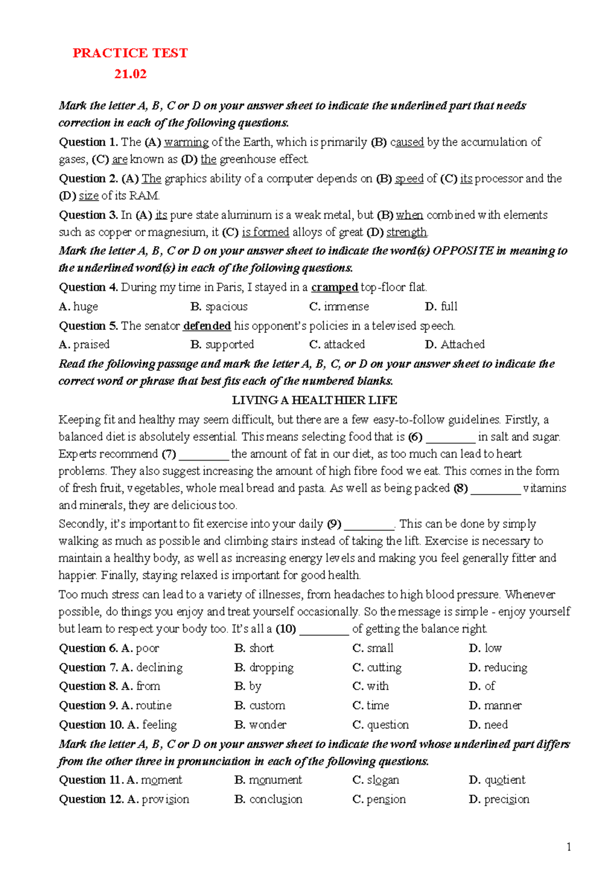 Practice test 21 - xccds - Kinh tế Chính trị Mác-Lê Nin - NEU - Studocu