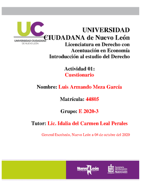Actividad 5 de UCNL - UNIVERSIDAD CIUDADANA de Nuevo León Licenciatura ...