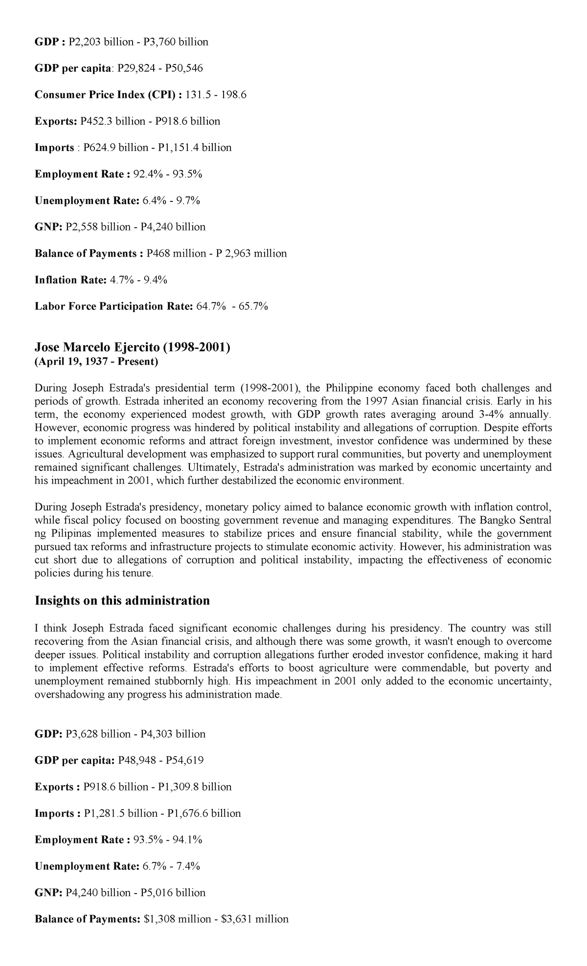 Economics notes - GDP : P2,203 billion - P3,760 billion GDP per capita ...