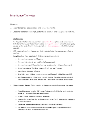 Income Tax Notes - Income Tax Notes Content: o Income tax basis ...