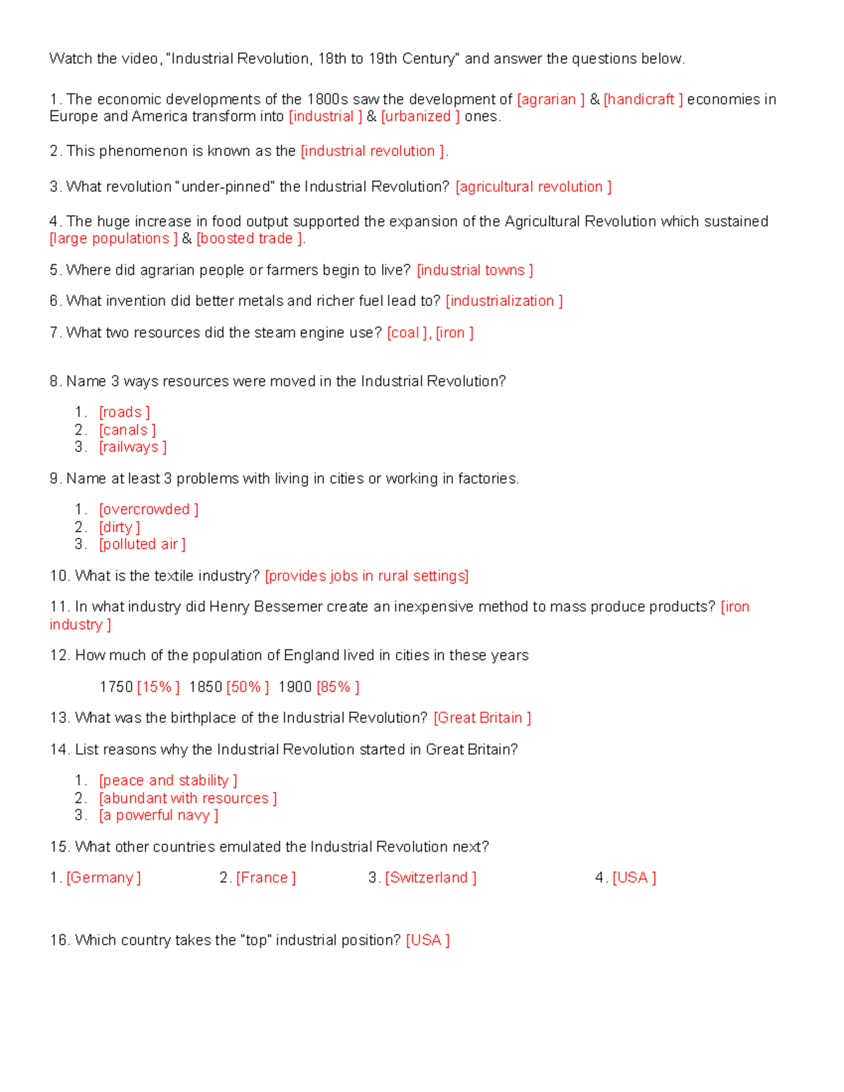 Rise of Nation States - Watch the video, “Industrial Revolution, 18th ...