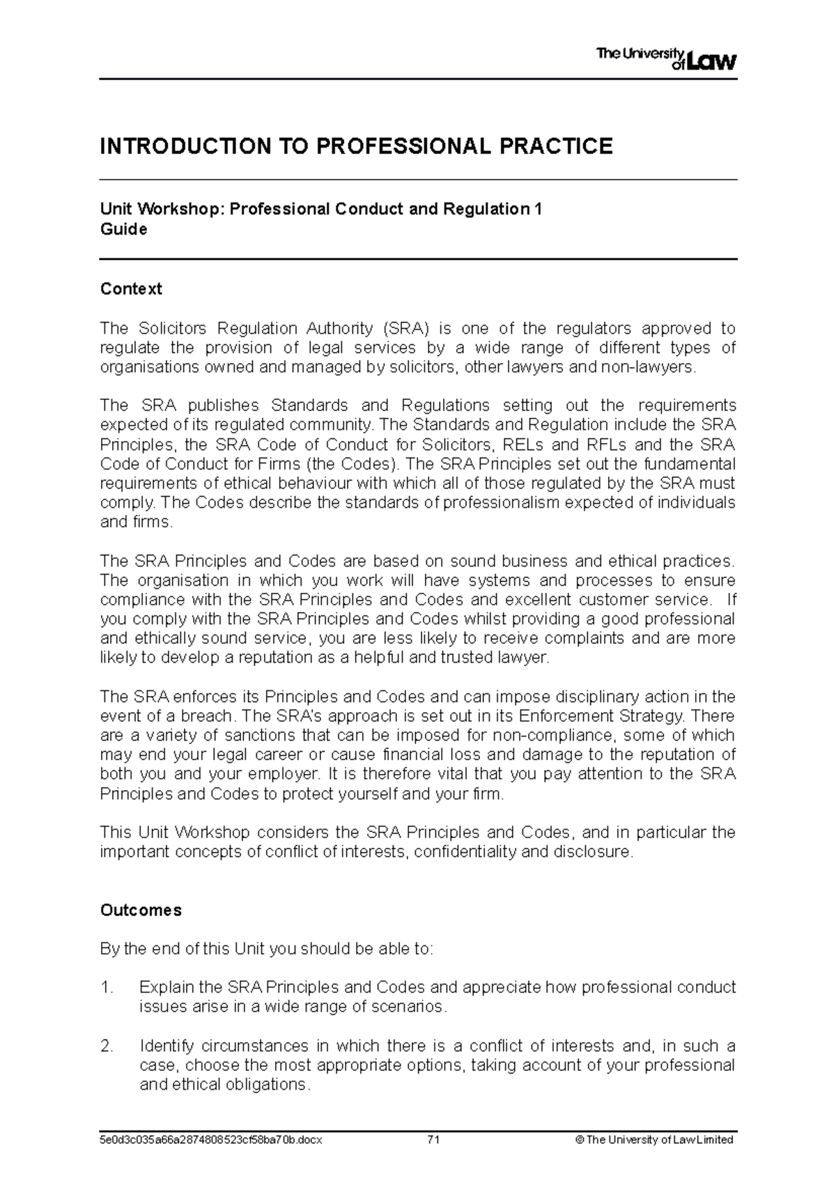 Workshop 1 - INTRODUCTION TO PROFESSIONAL PRACTICE Unit Workshop ...