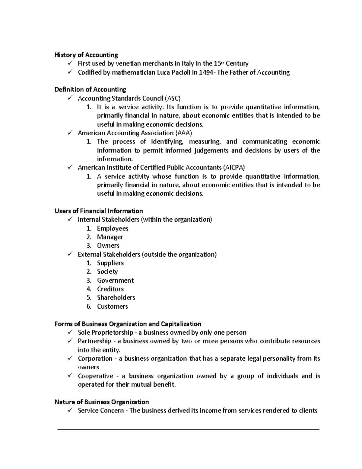 Accounting Review Notes - History of Accounting First used by venetian ...