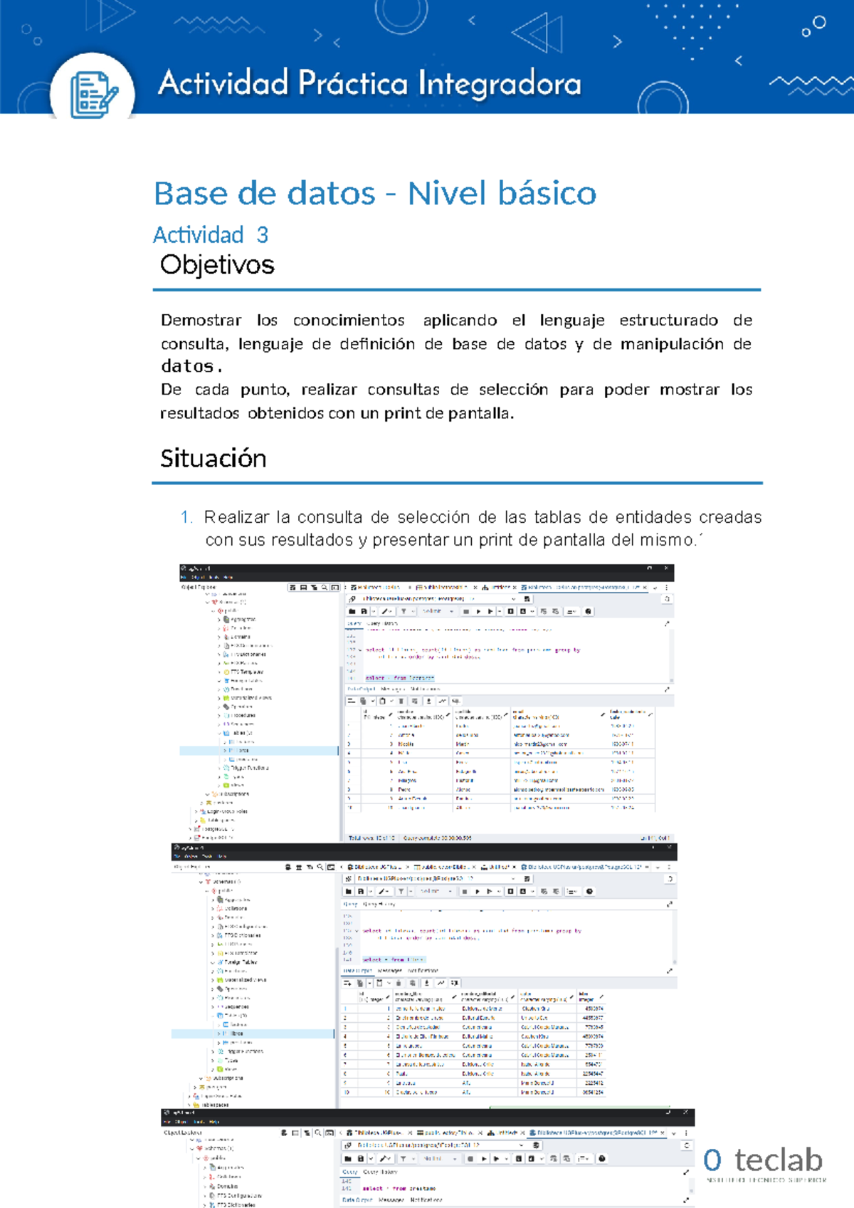 API 3 Base de Datos Teclab - base de datos para la creación de una biblioteca virtual - Base de ...