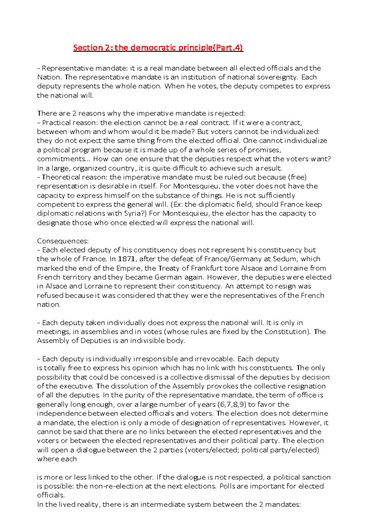 Chapter 3 Section 2 Part.4 - Section 2 : the democratic principle(Part ...