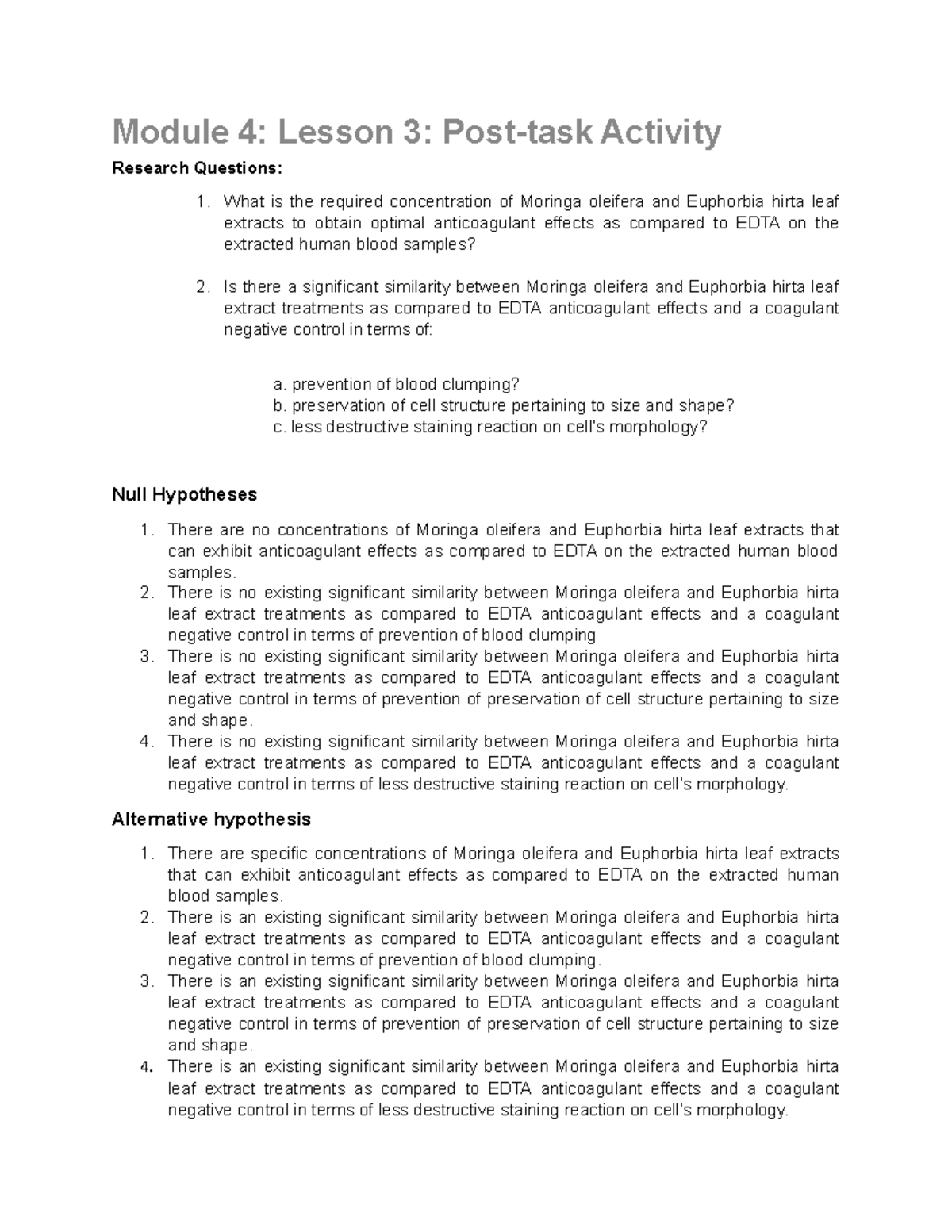 Module 4 Lesson 3 Post-task Activity - Module 4: Lesson 3: Post-task ...