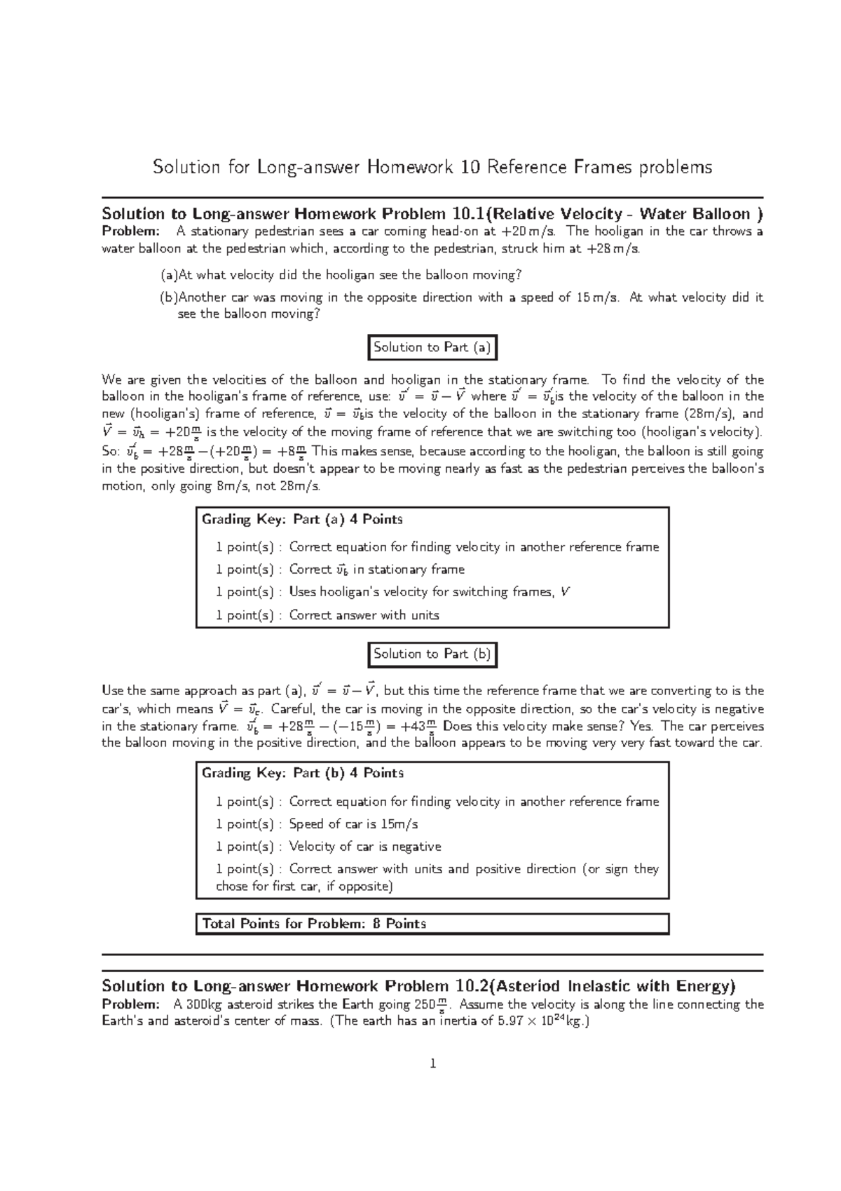 HW 10 Reference Frames - Long Homework Solution 10 - Solution for ...