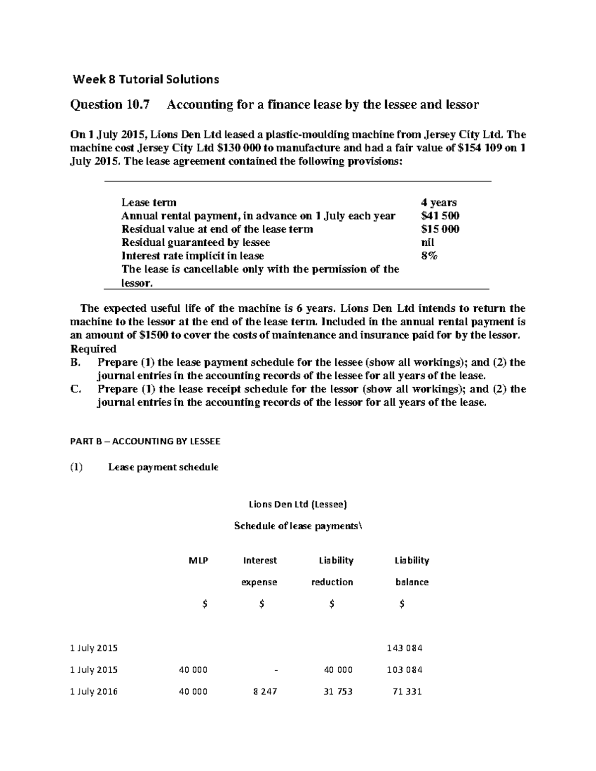 Topic 7 - Tutorial Solutions - Week 8 Tutorial Solutions Question 10 ...