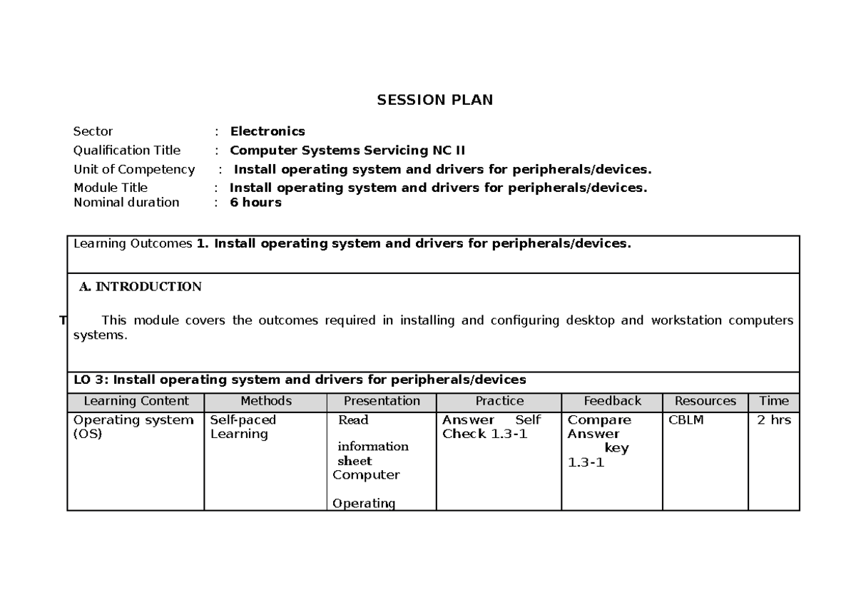Po3-Session-Plan - Session Plan - SESSION PLAN Sector : Electronics ...