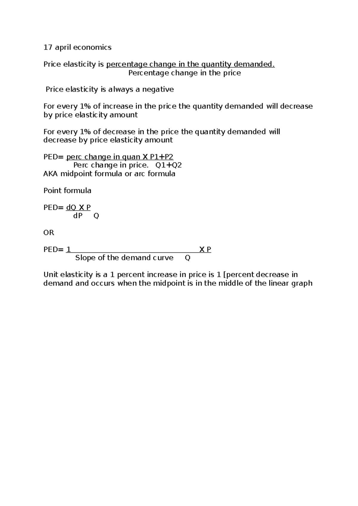 economic notes with formulas for graphs - 17 april economics Price ...