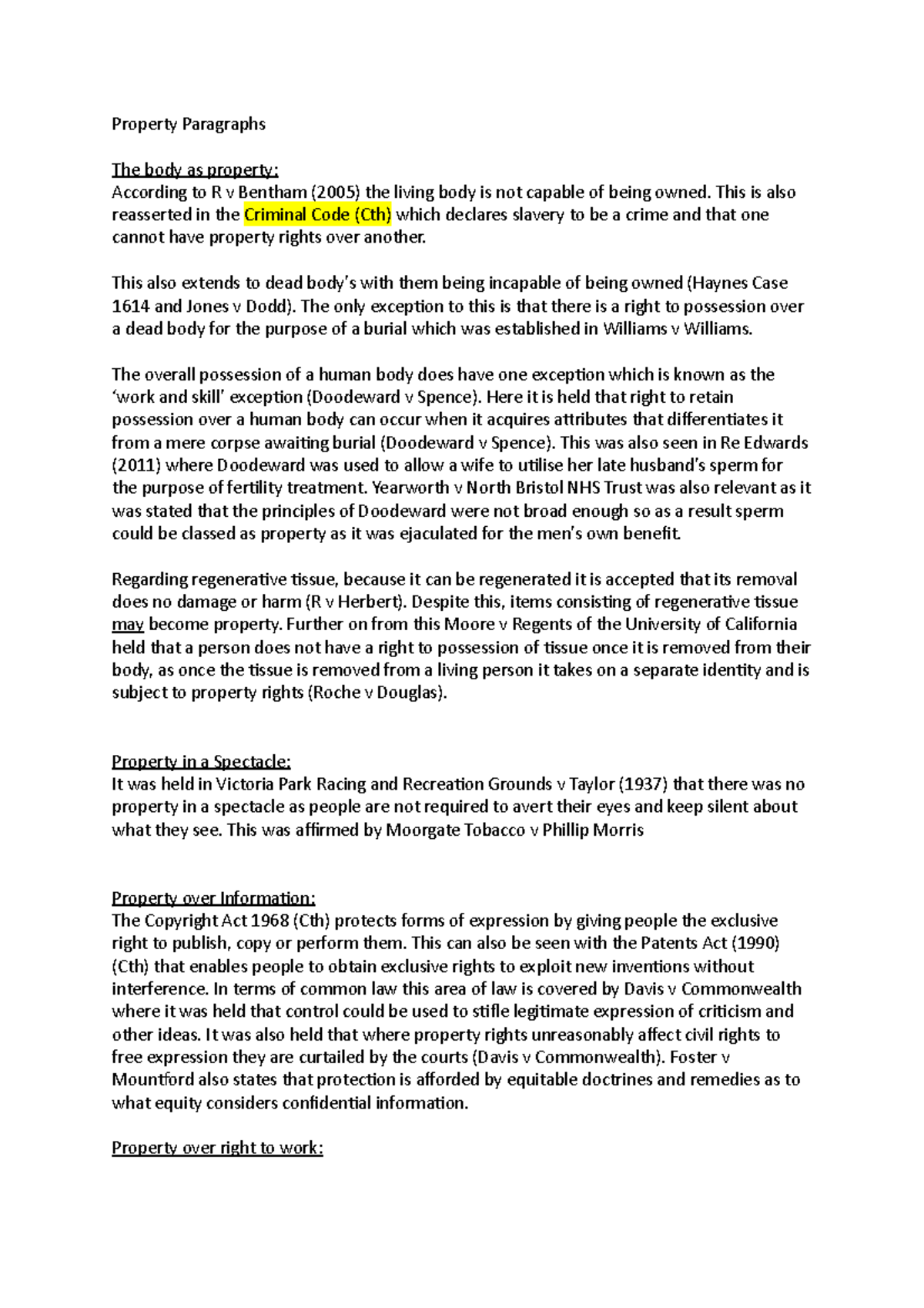 Practice Property ILAC Paragraphs - Property Paragraphs The body as ...