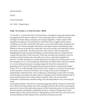 Critical Annotation HW #6 - Jackson Krajnak 3/9/ SOC 380R - Climate ...