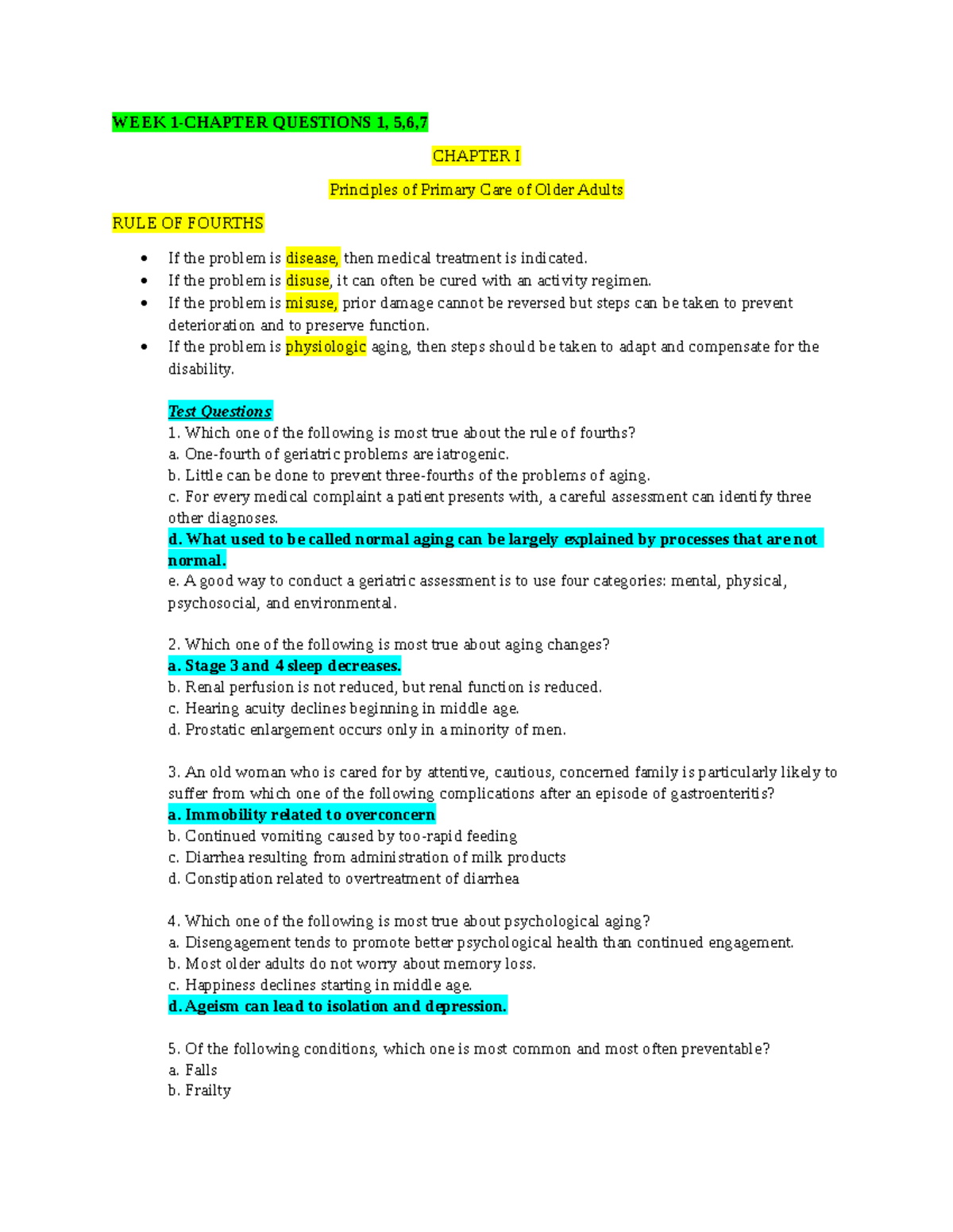 NR601 HAMS Chapter Questions Midterm PREP 3 - WEEK 1-CHAPTER QUESTIONS ...