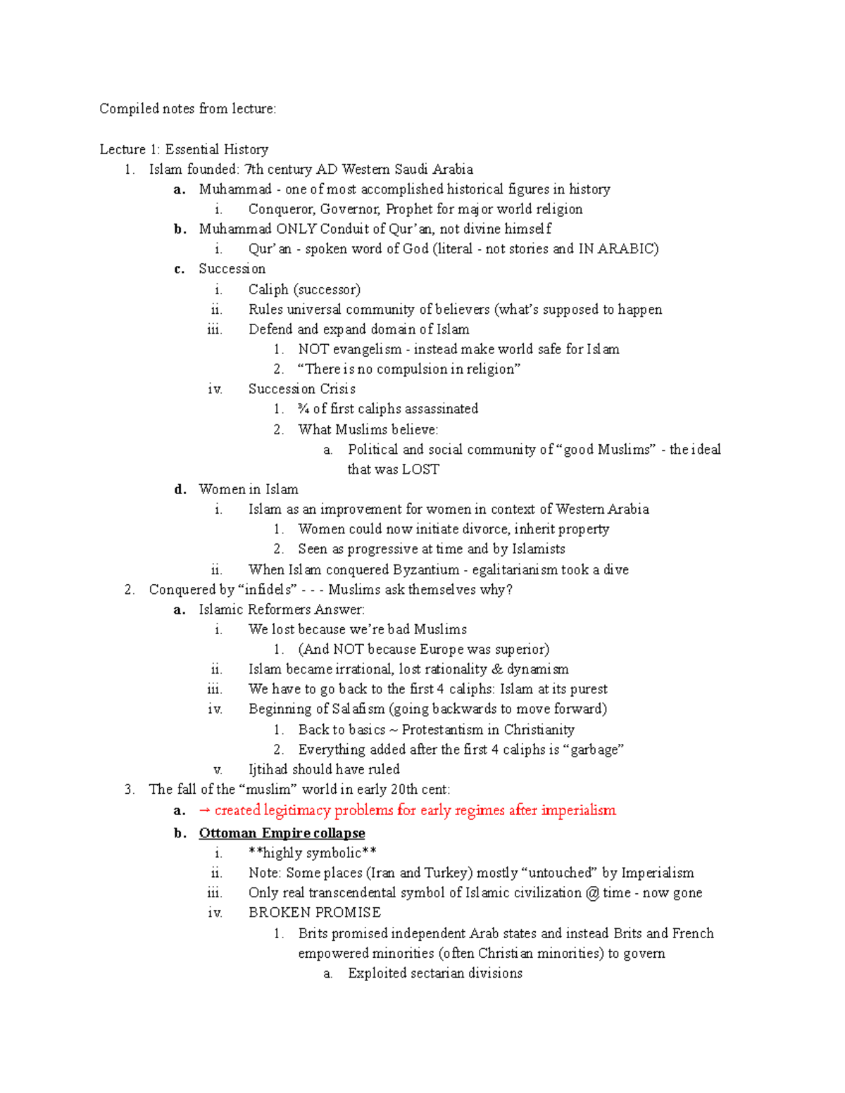 PSC 2377 Lecture and Reading Notes - Compiled notes from lecture ...