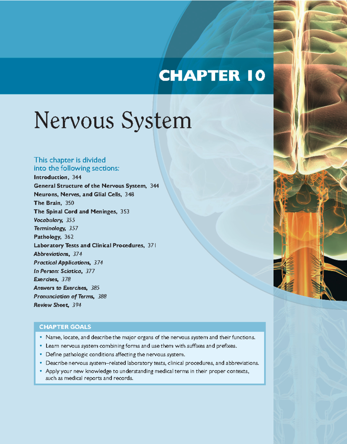 The Language of Medicine Nervous system - CHAPTER 10 Nervous System ...