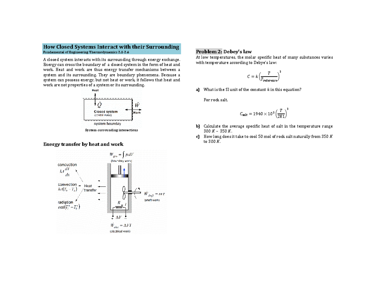 Thermodynamica 9-11-2020 - How Closed Systems Interact with their ...