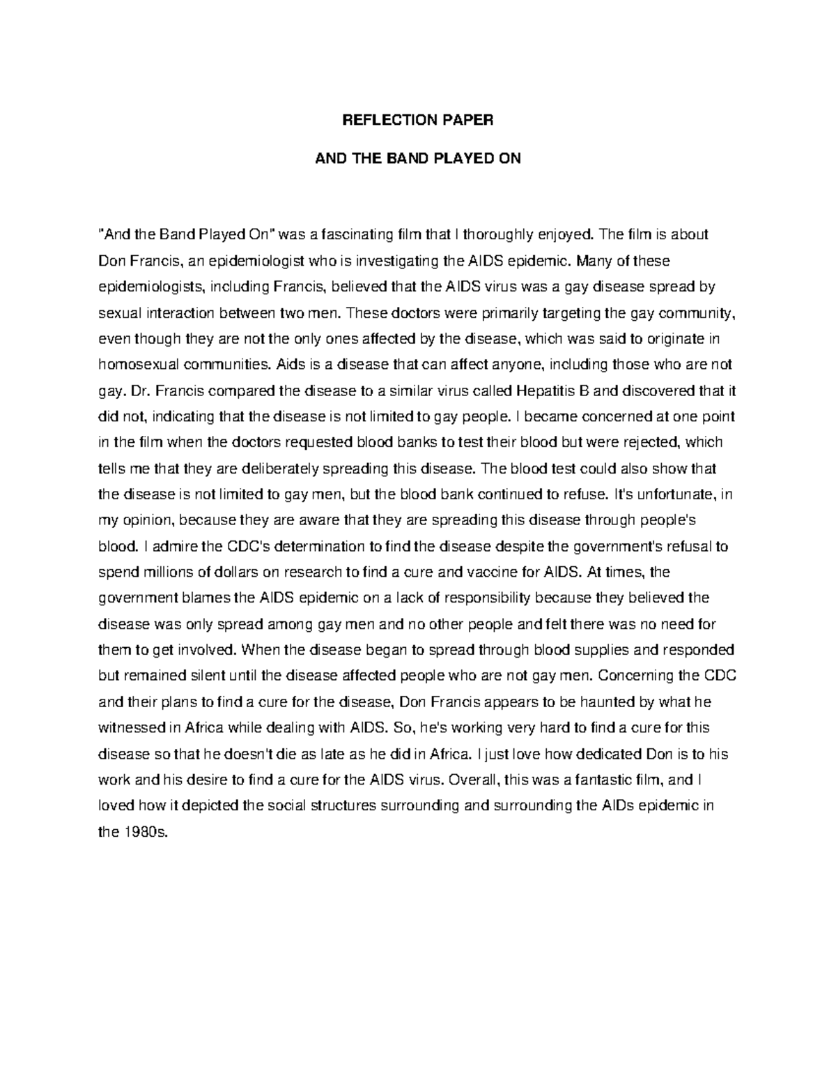 Vicente - ssdddddddddddddddddddddsssdsfsdffds - REFLECTION PAPER AND ...