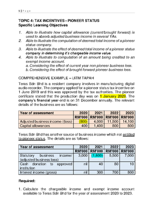 Corporate tax format - notes - FORMAT FOR CORPORATE TAX NAME OF THE ...