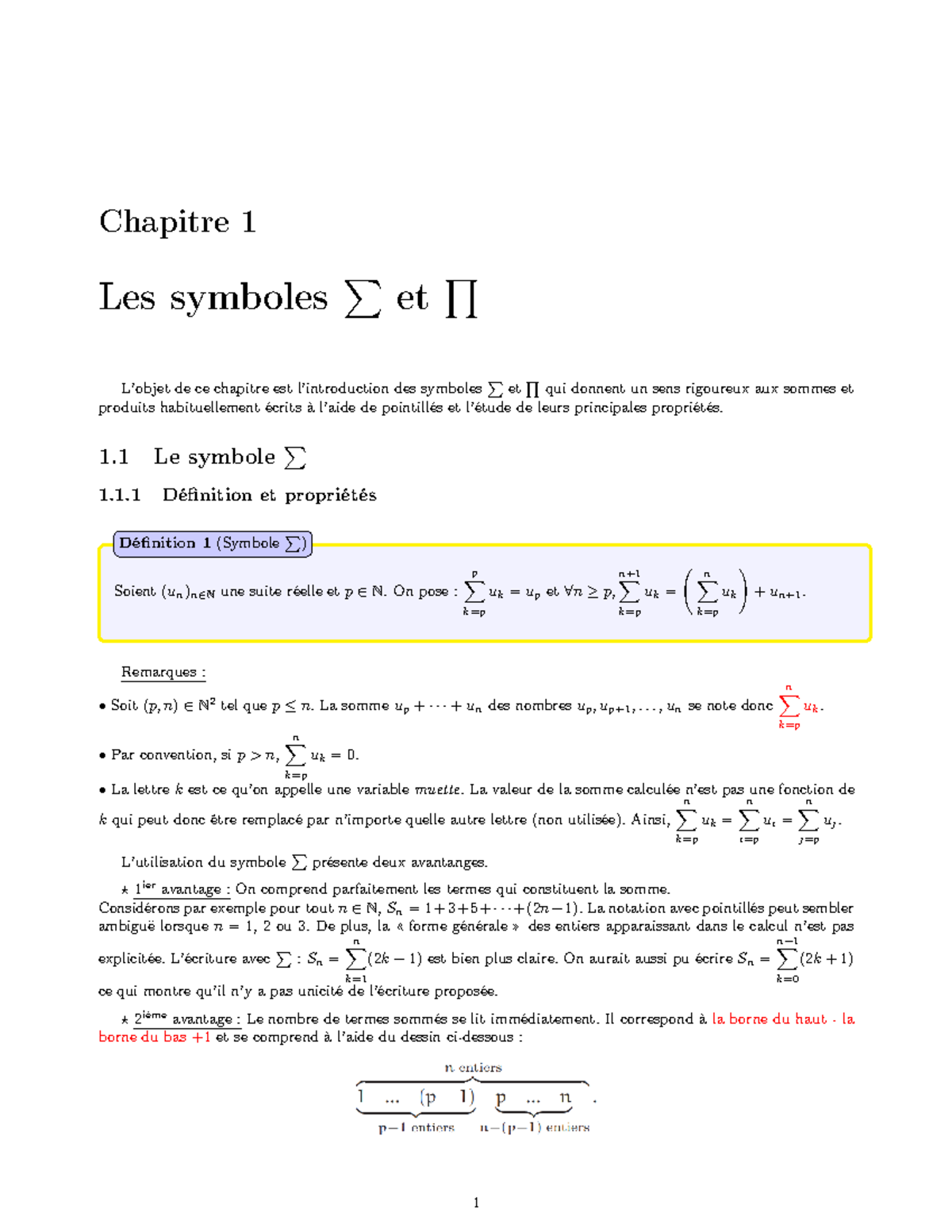 somme et produit - Chapitre 1 Les symboles ∑ et ∏ L’objet de ce ...