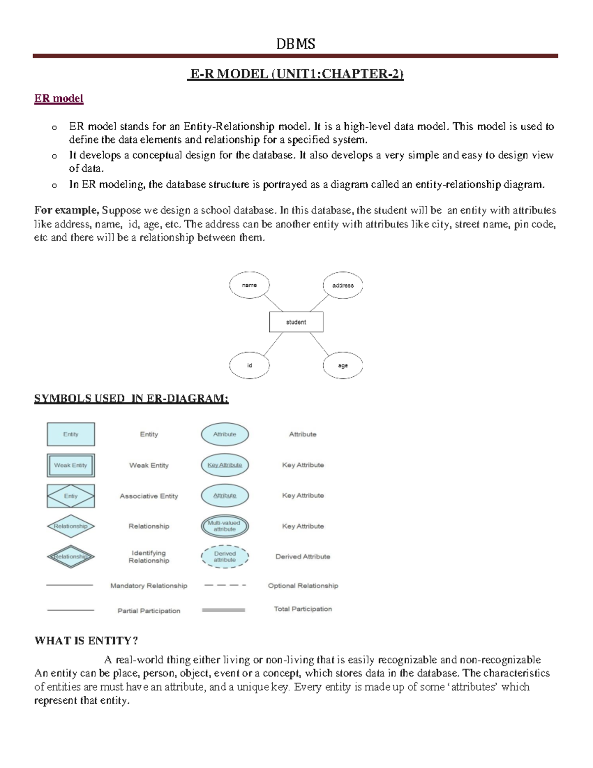 E-R model - It is a high-level data model. This model is used to define ...