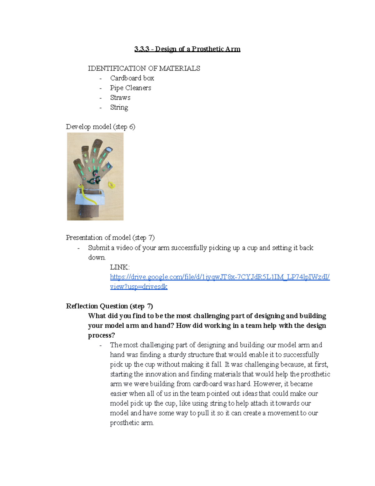 Chelsea Flores - 3 - The design and use of prosthetic arm devices - 3.3 ...