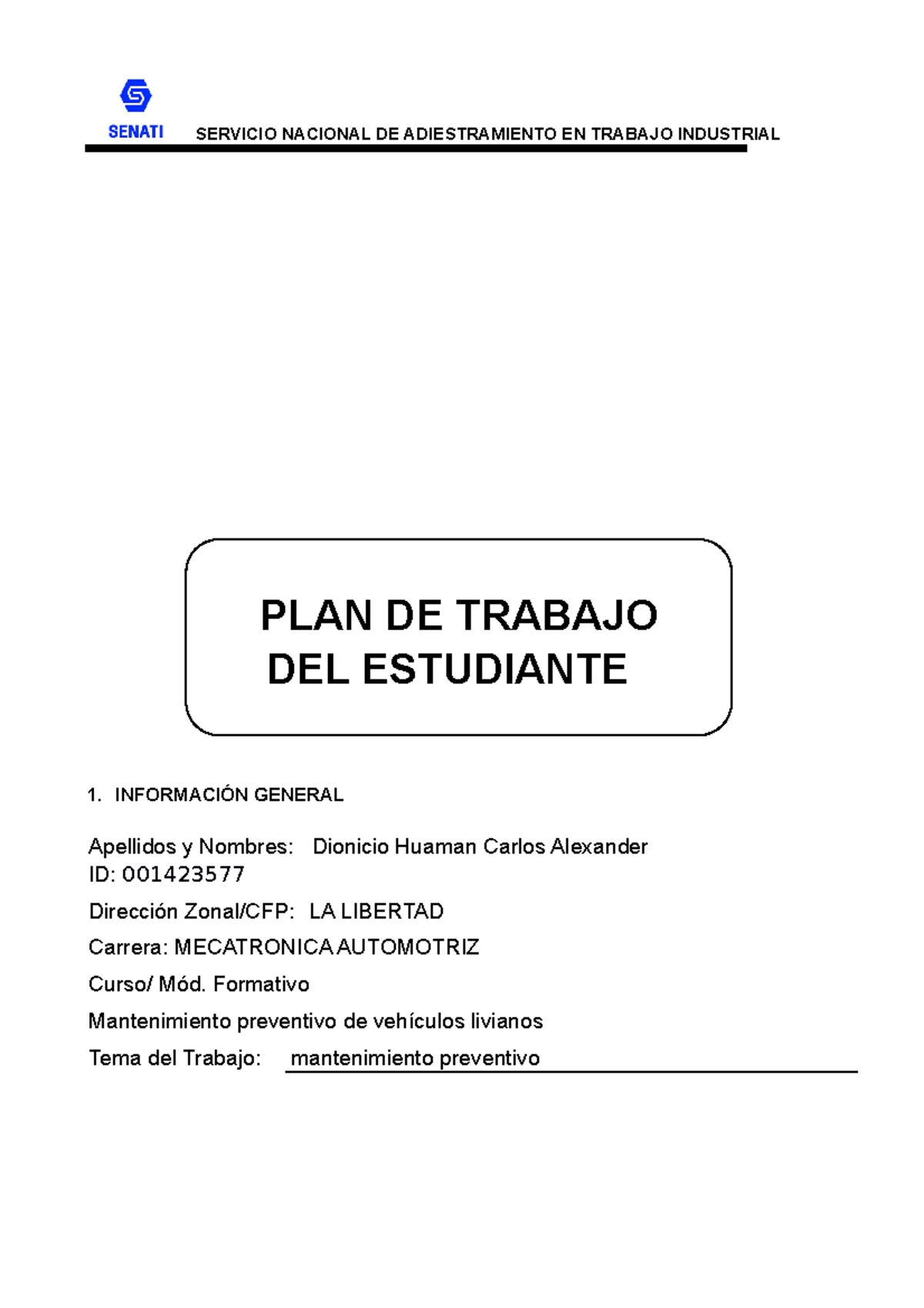 AMTD AMTD-303 Carlos Alexander Dionicio Huaman, Mantenimiento ...