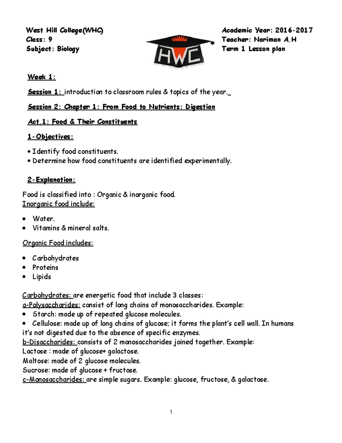 Grade 9 detailed lesson plan-1 - West Hill College(WHC) Academic Year ...