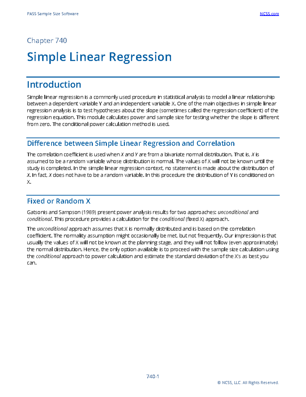 Simple Linear Regression - 740- Chapter 740 Simple Linear Regression ...