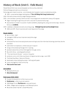 History of Rock Music (Unit 4) - History of Rock (Unit 4) James Brown ...