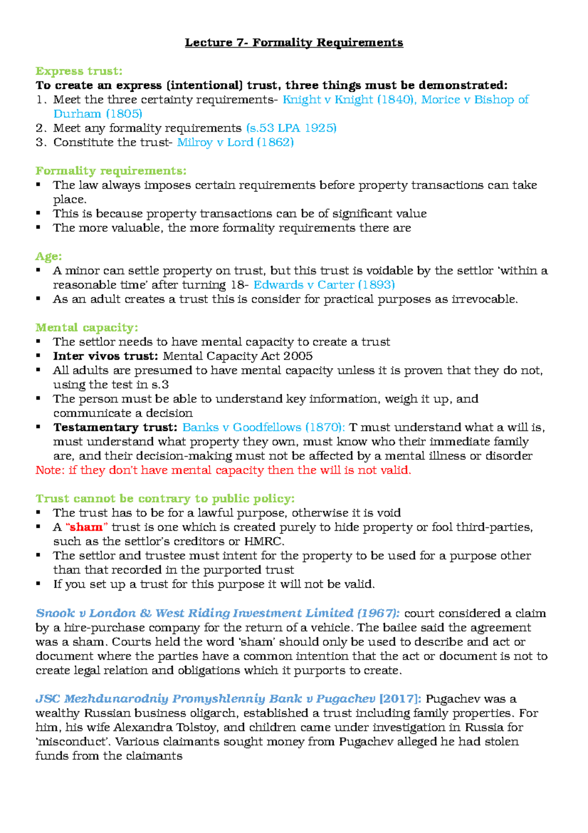 Lecture 7- Formality Requirements - Lincoln - Studocu