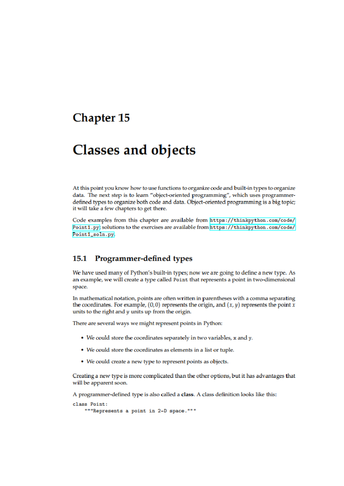Module 5 textbook - Chapter 15 Classes and objects At this point you know how to use functions ...