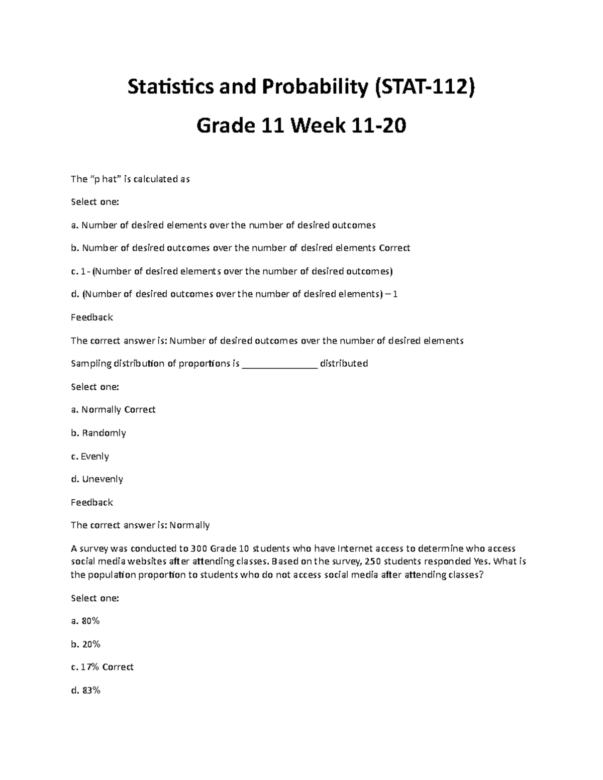 Statistics-STAT-112-Grade-11-Week-11-20 - Statistics and Probability ...