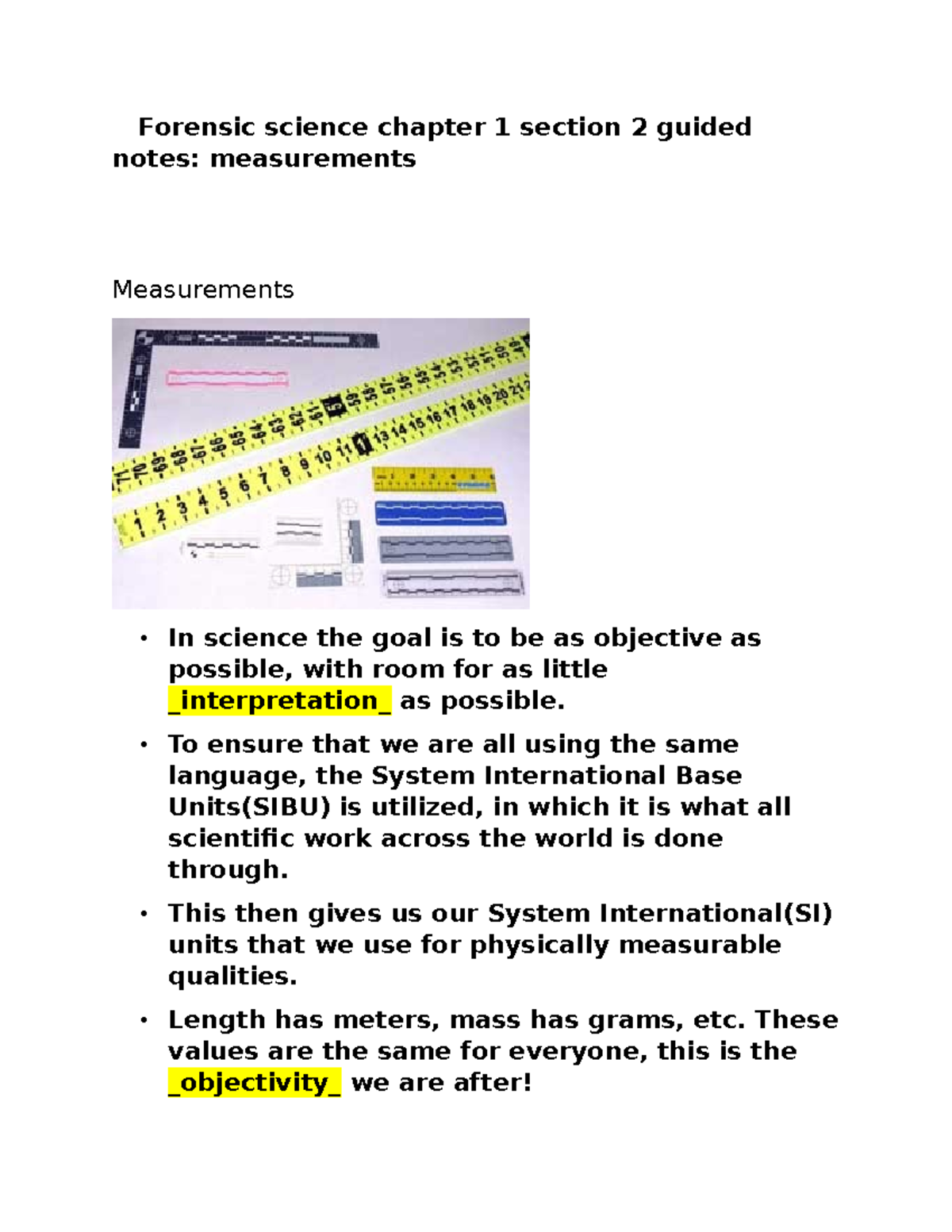 Forensic science chapter 1 section 2 guided notes - Forensic science ...